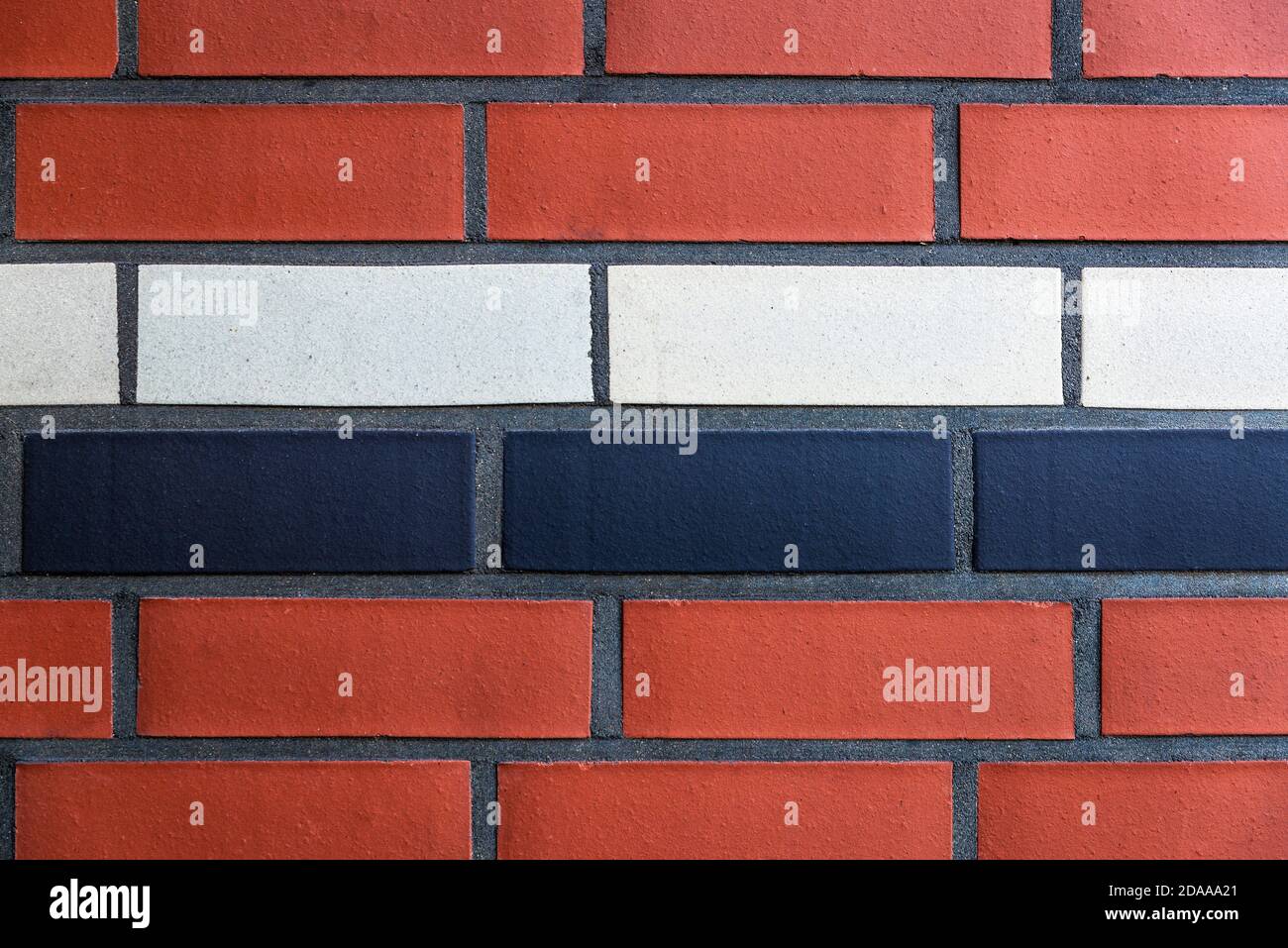 Wall of new multicolor bricks as background in Hamburg, Germany Stock ...