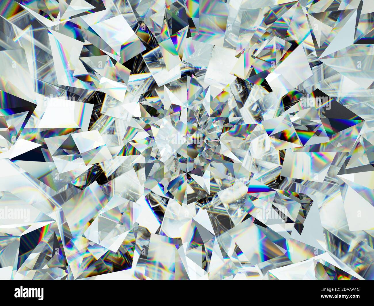 kaleidoscope Gemstone or shining diamond pattern background. 3d render ...