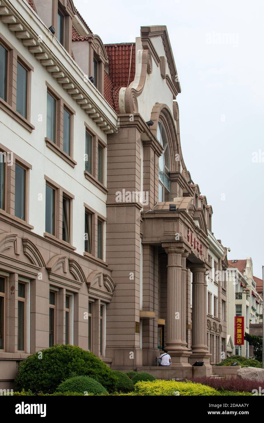 Qingdao / China - August 5, 2015: Old style German colonial buildings ...