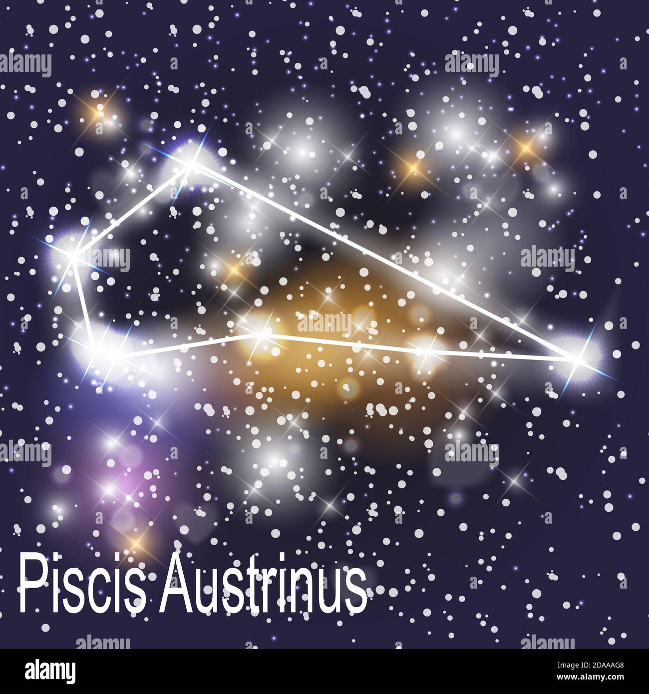 Piscis Austrinus Constellation with Beautiful Bright Stars on the ...