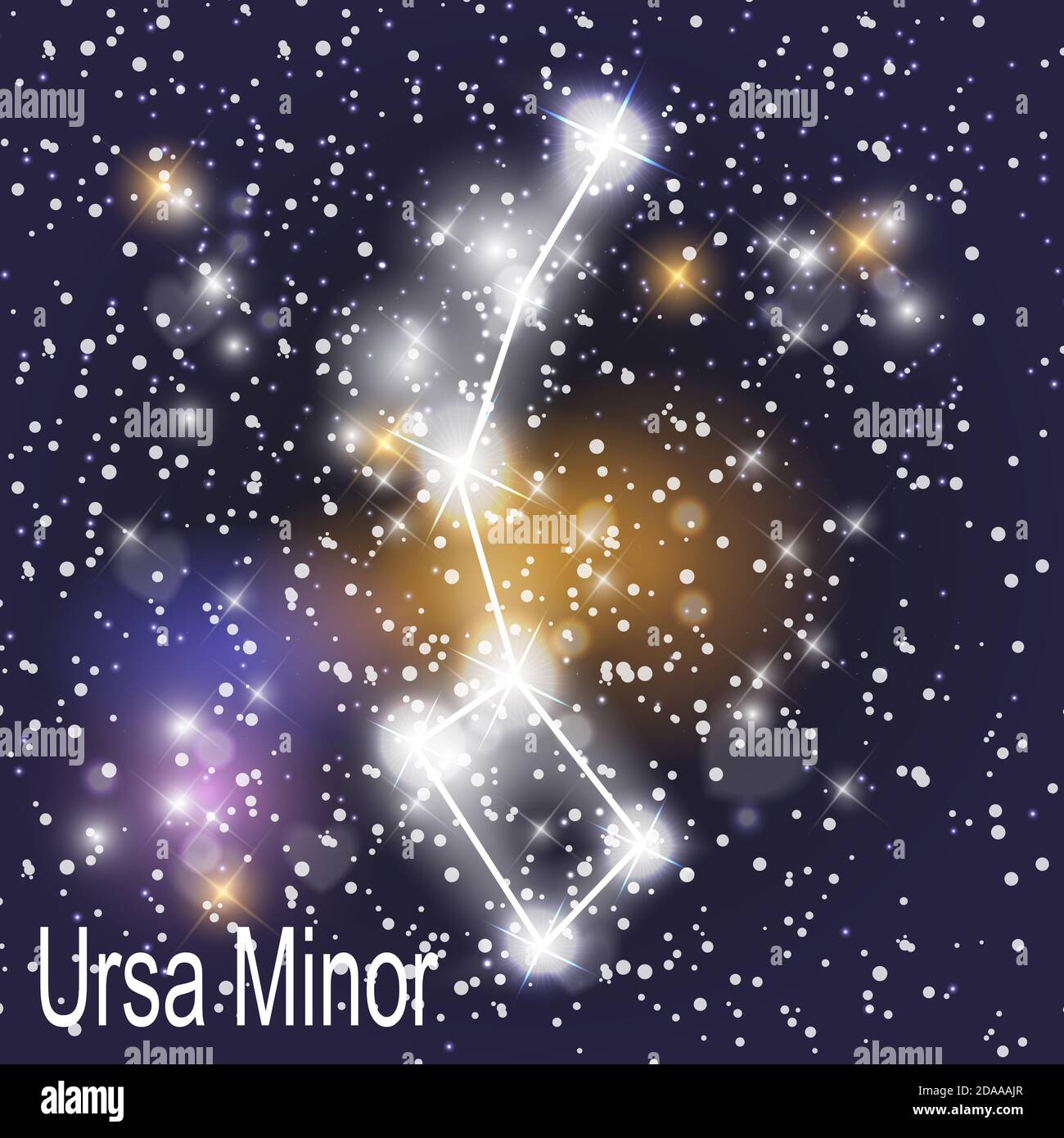 Ursa Minor Constellation with Beautiful Bright Stars on the Background ...