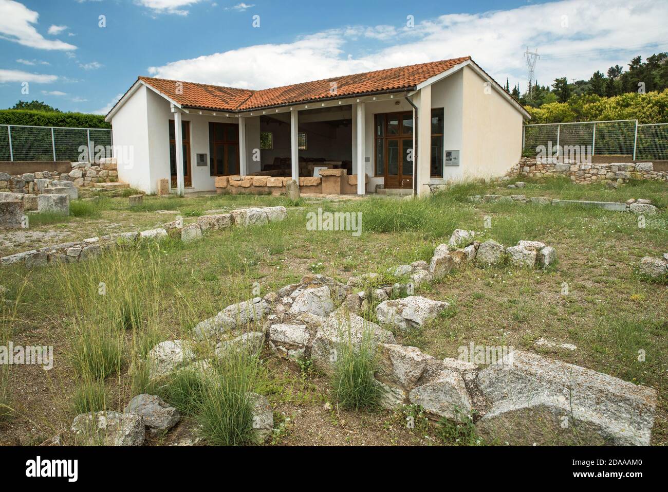 The ancient city of Eretria Euboea Greece.House of the mosaics Stock ...