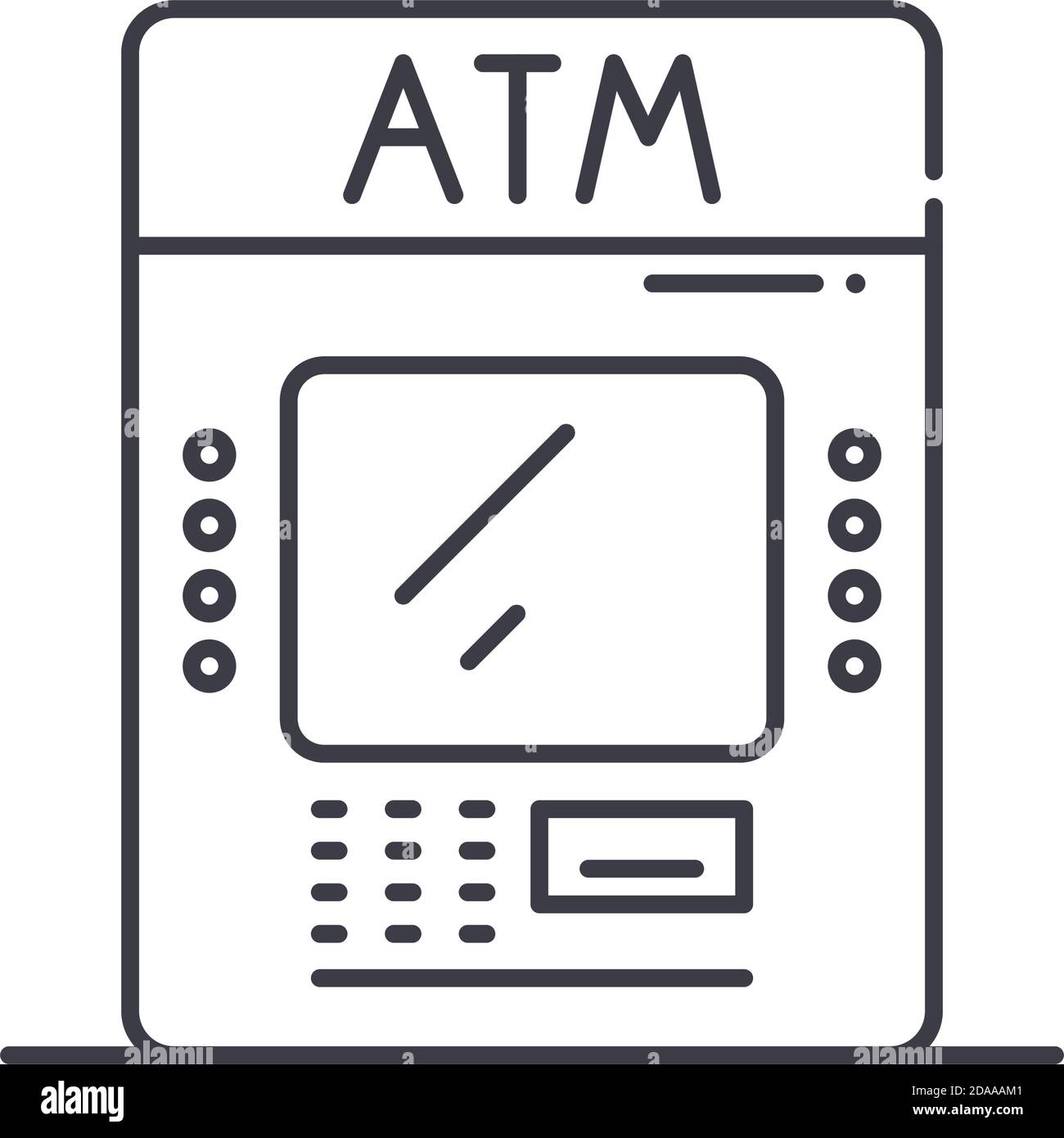 Atm concept icon, linear isolated illustration, thin line vector, web ...