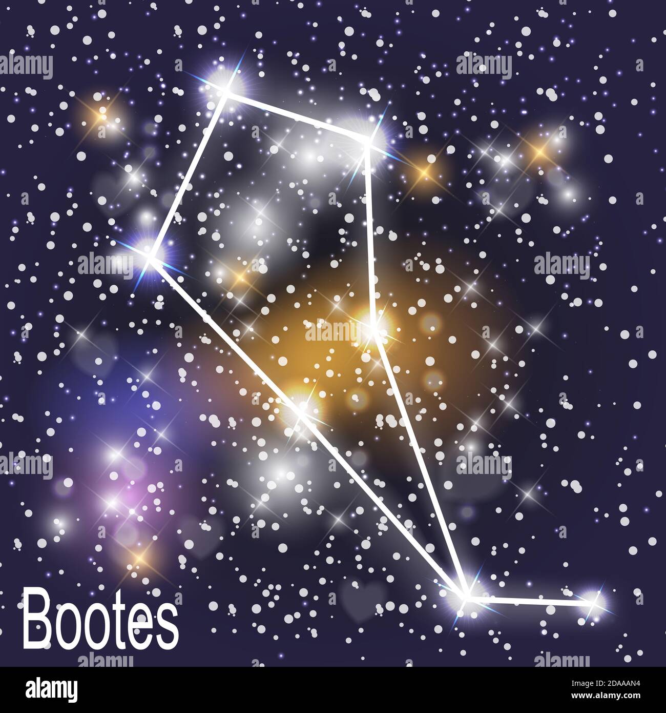 Bootes Constellation with Beautiful Bright Stars on the Background of ...