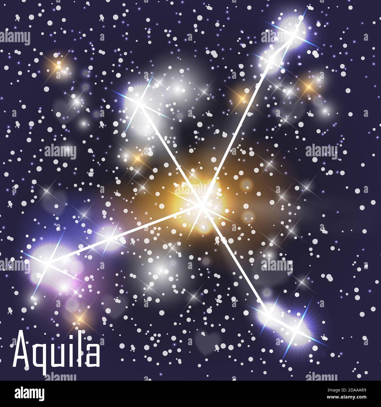 Aquila Constellation with Beautiful Bright Stars on the Background of ...