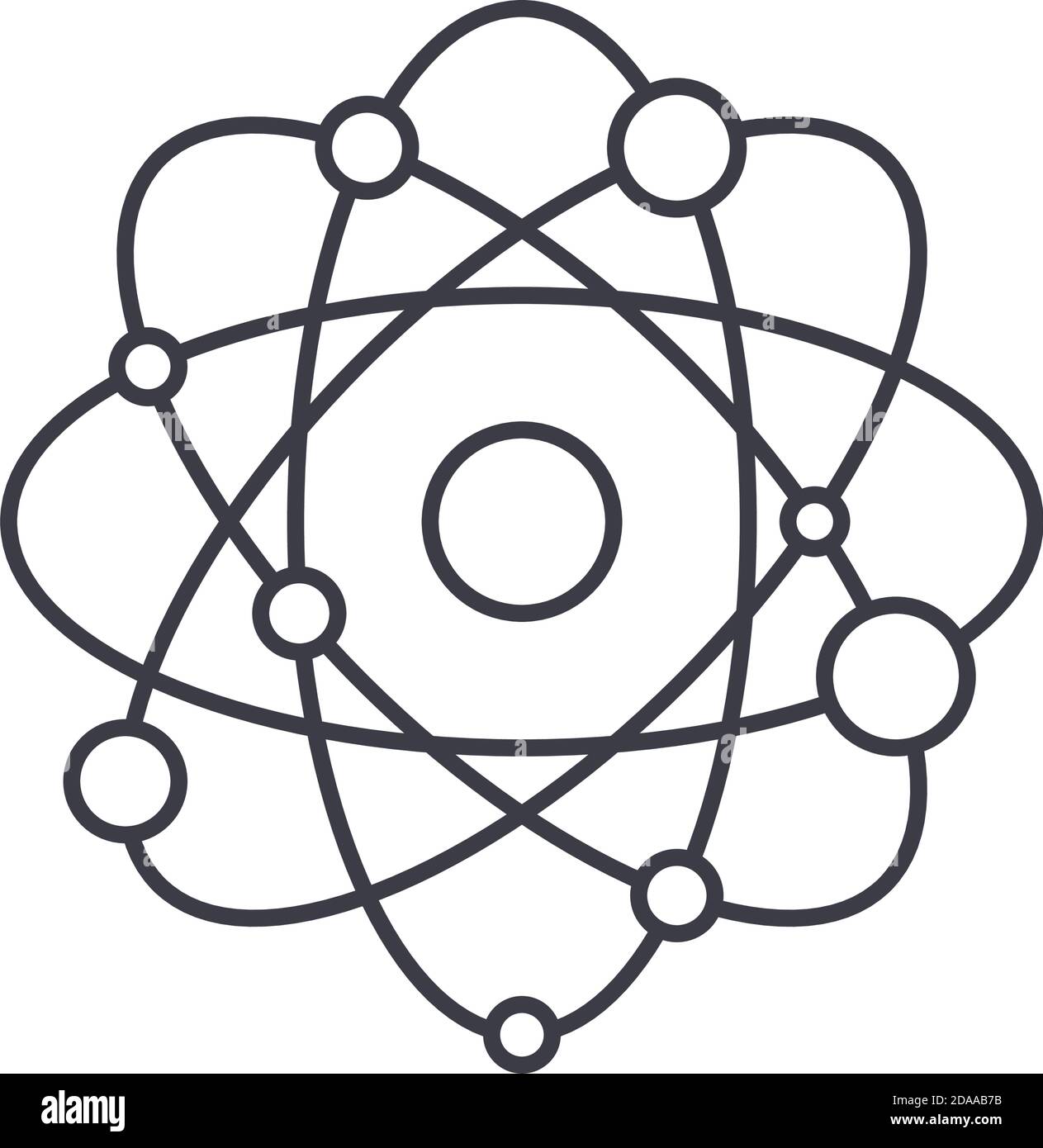 Atom icon, linear isolated illustration, thin line vector, web design ...