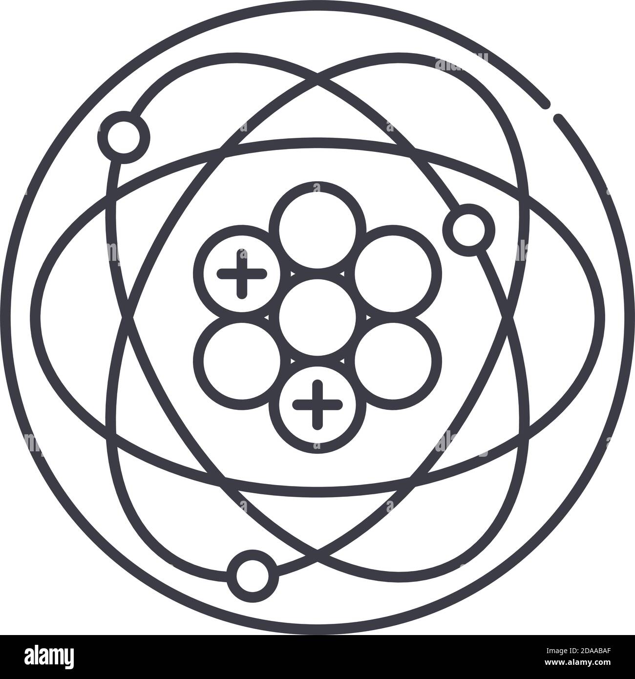Atom concept icon, linear isolated illustration, thin line vector, web ...