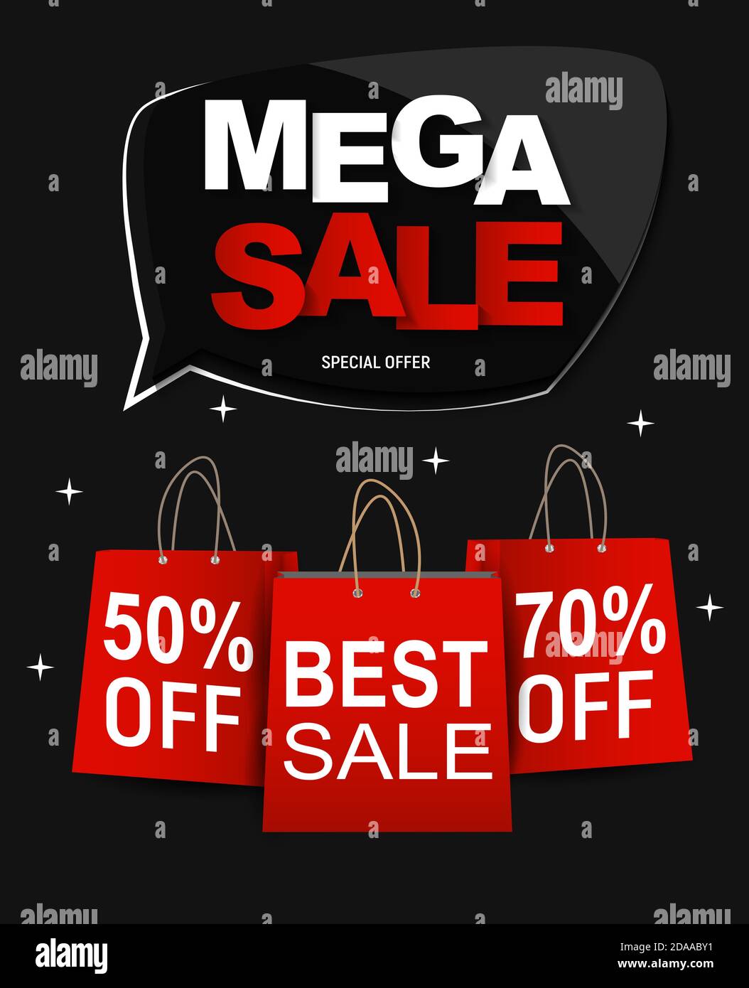 Mega Sale Banner Template. Illustration Stock Photo - Alamy