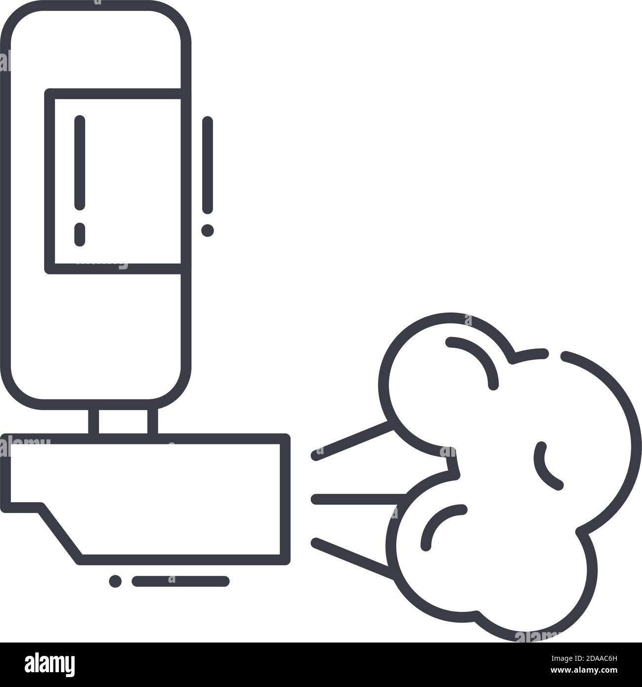 Asthma icon, linear isolated illustration, thin line vector, web design ...