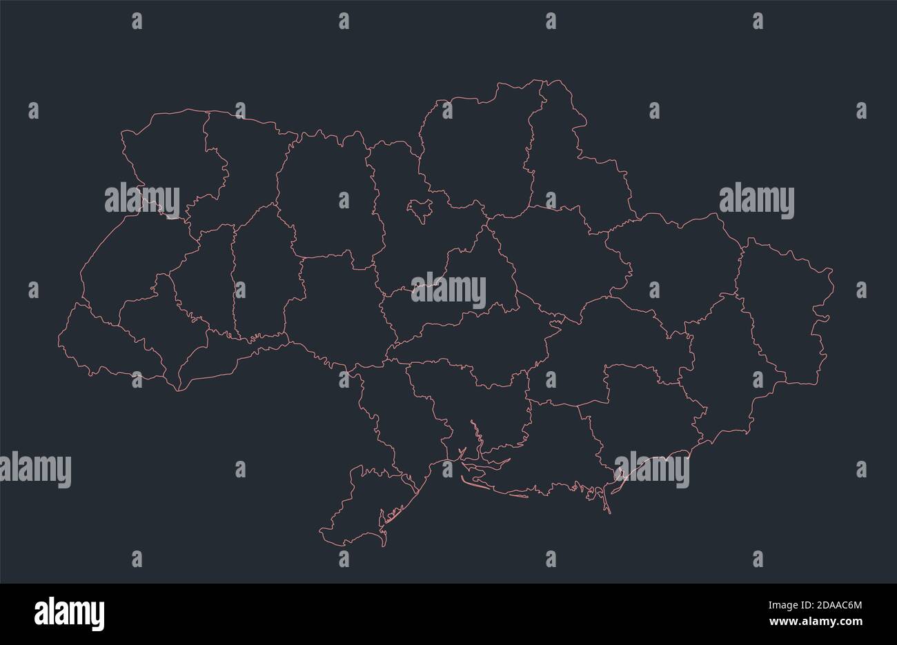 Infographics Ukraine map outline, flat design, blue background blank ...