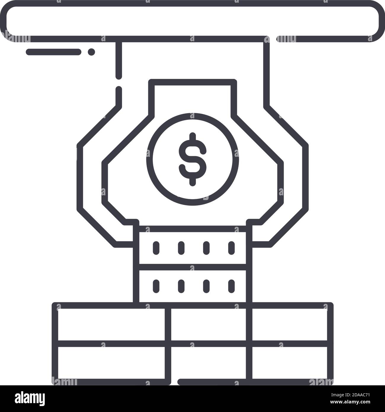 Asset management icon, linear isolated illustration, thin line vector ...