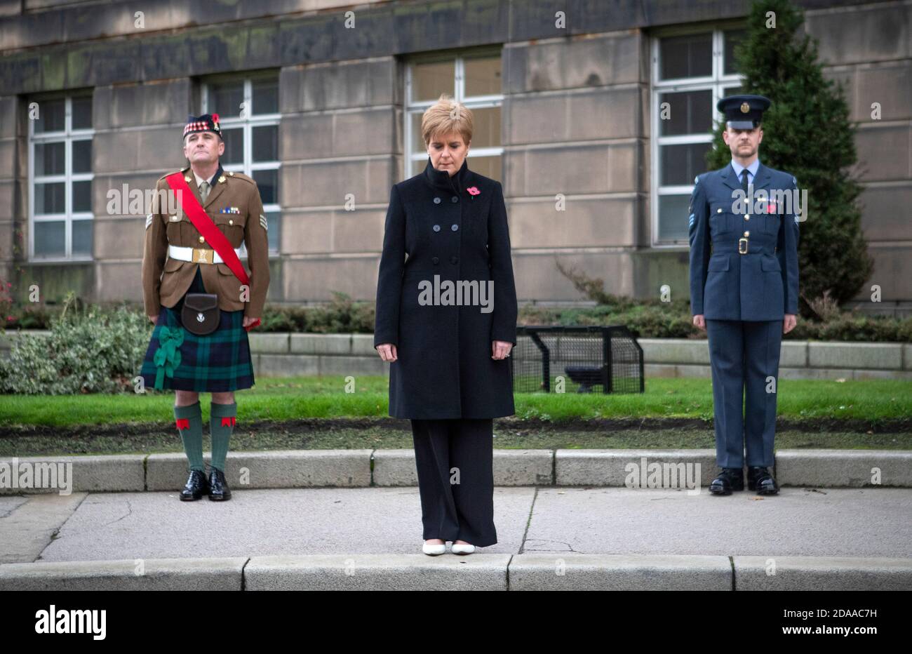 (left to right) Sergeant Andrew Scott, First Minister Nicola Sturgeon ...