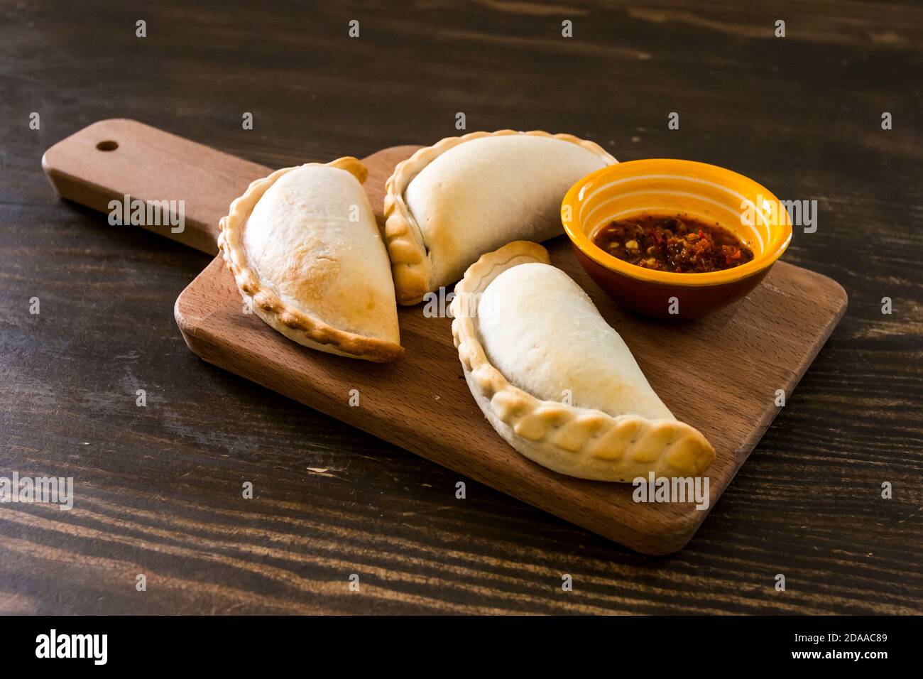 Traditional baked Argentine empanadas savory pastries with meat beef ...