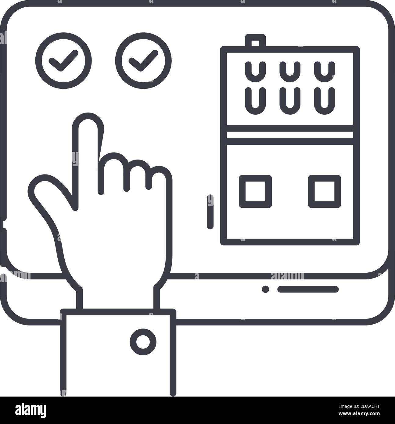 Assessor icon, linear isolated illustration, thin line vector, web ...