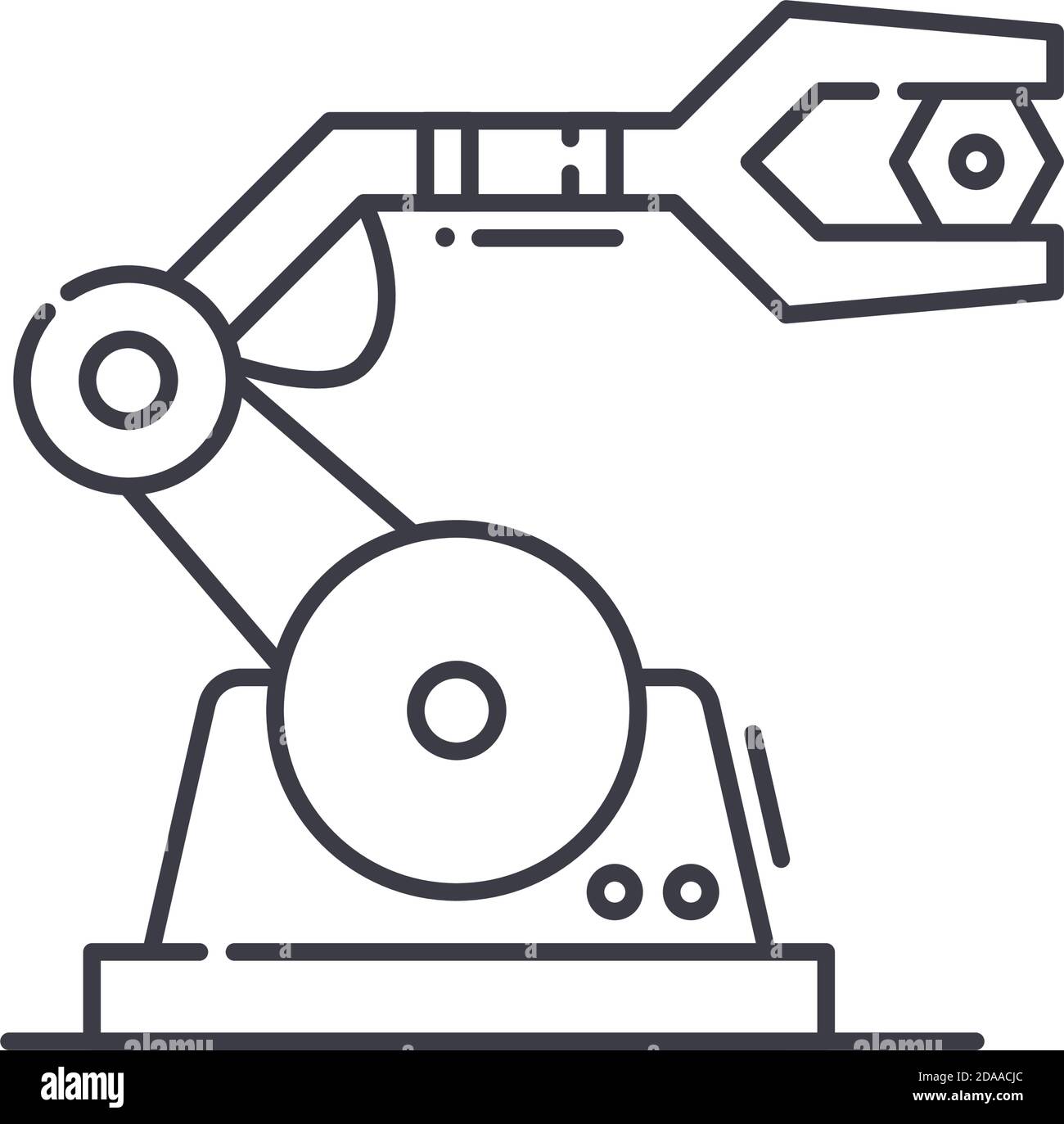 Assembly robot icon, linear isolated illustration, thin line vector ...
