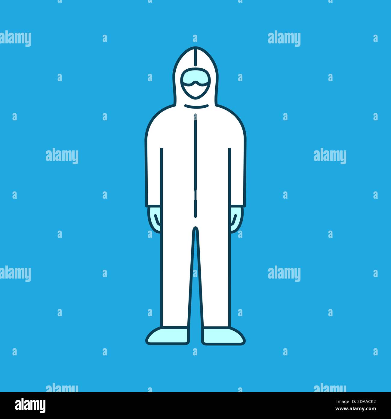 Medical personal safety equipment. Protective suit color icon. Hazmat ...