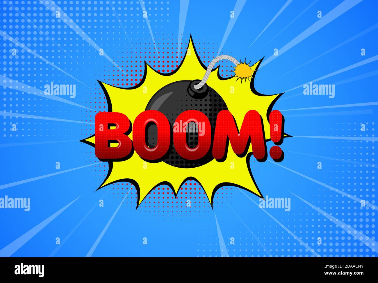 Background with Bomb in Pop Art Style. Illustration Stock Photo - Alamy