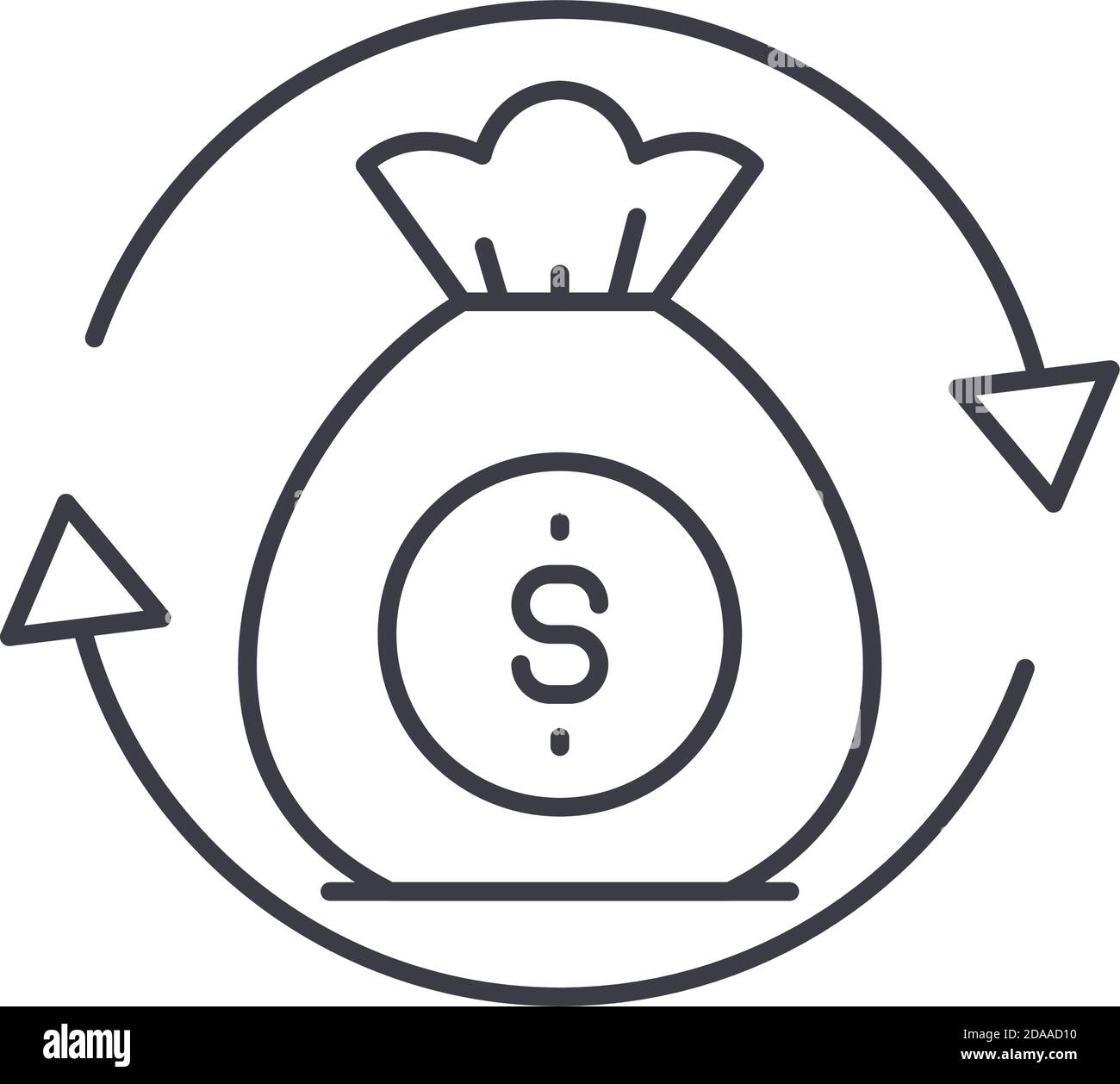 Assets management icon, linear isolated illustration, thin line vector ...