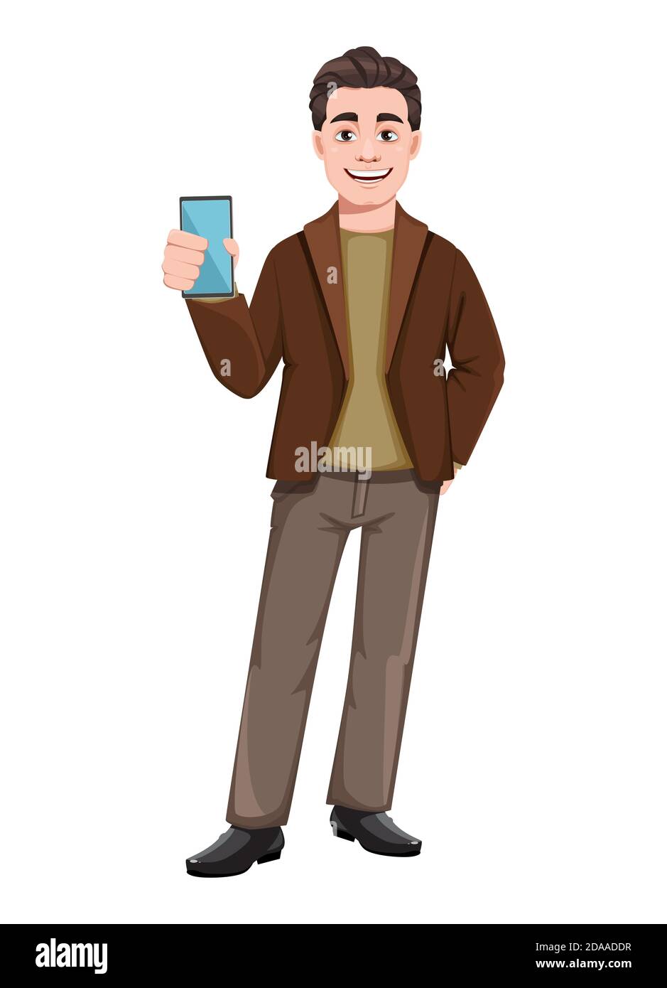 Stock Vector Businessman Cartoon Character In Flat Style Young