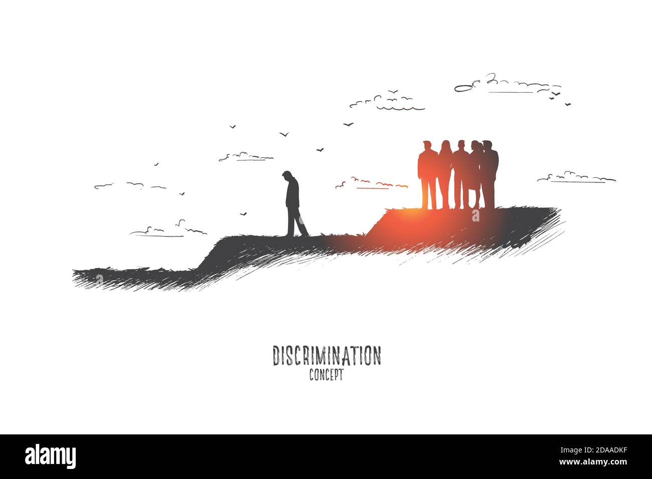 Discrimination concept. Hand drawn isolated vector Stock Vector Image & Art - Alamy
