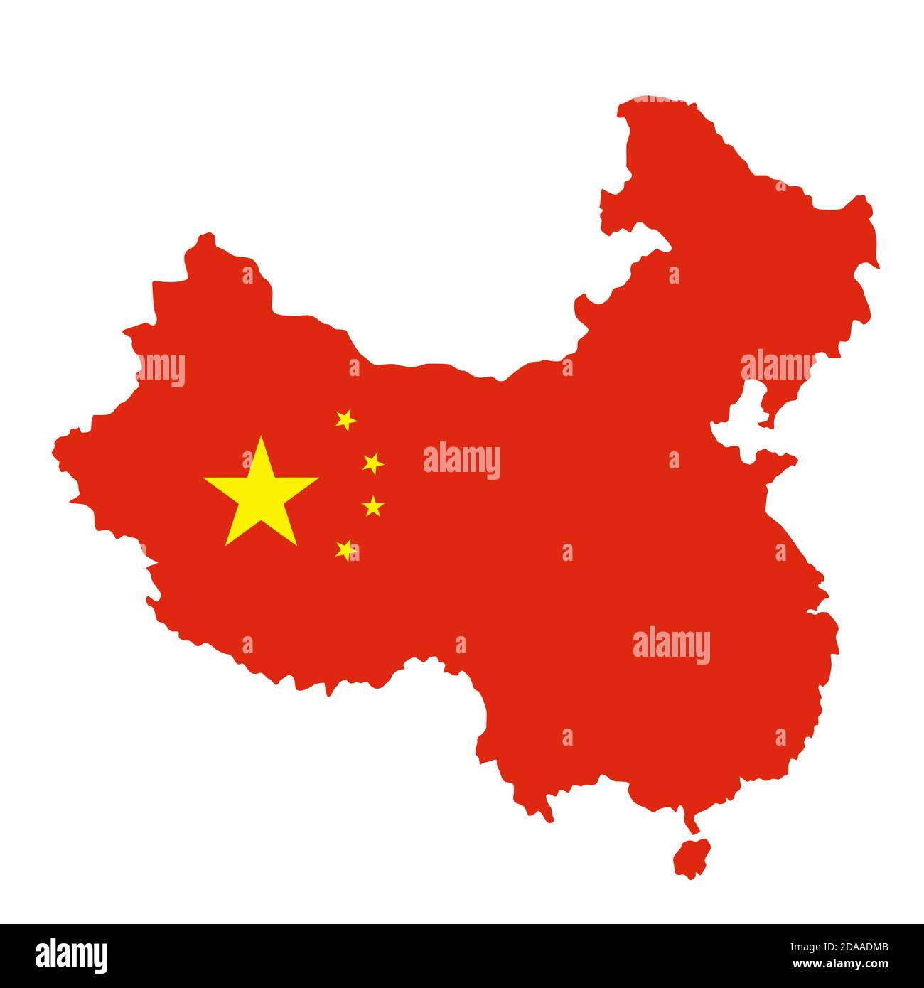 China Map on White Background. Illustration Stock Photo - Alamy