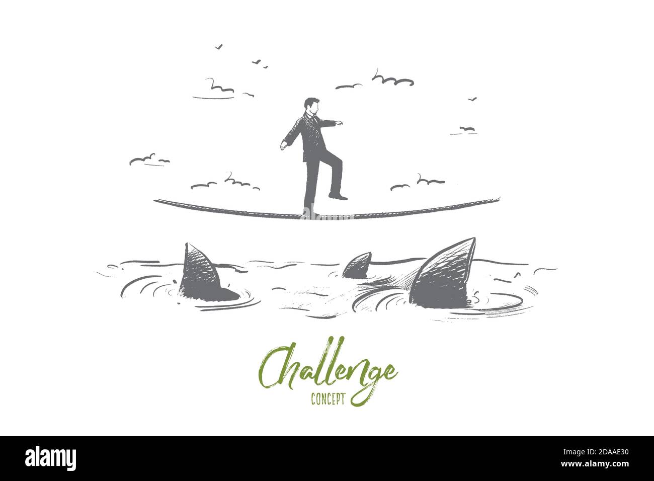 Challenge concept. Hand drawn isolated vector Stock Vector Image & Art ...