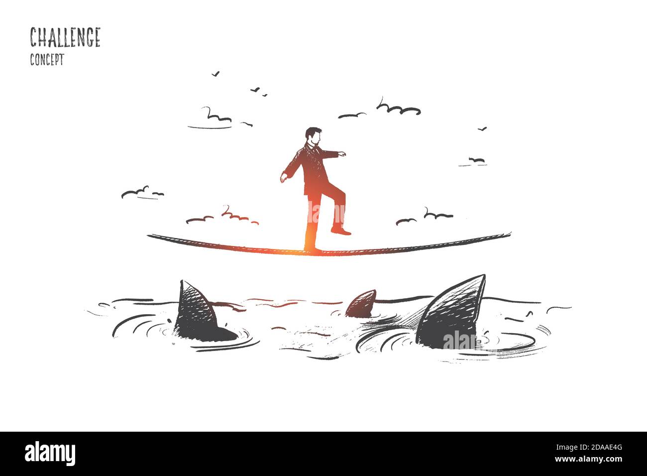 Challenge concept. Hand drawn isolated vector Stock Vector Image & Art ...