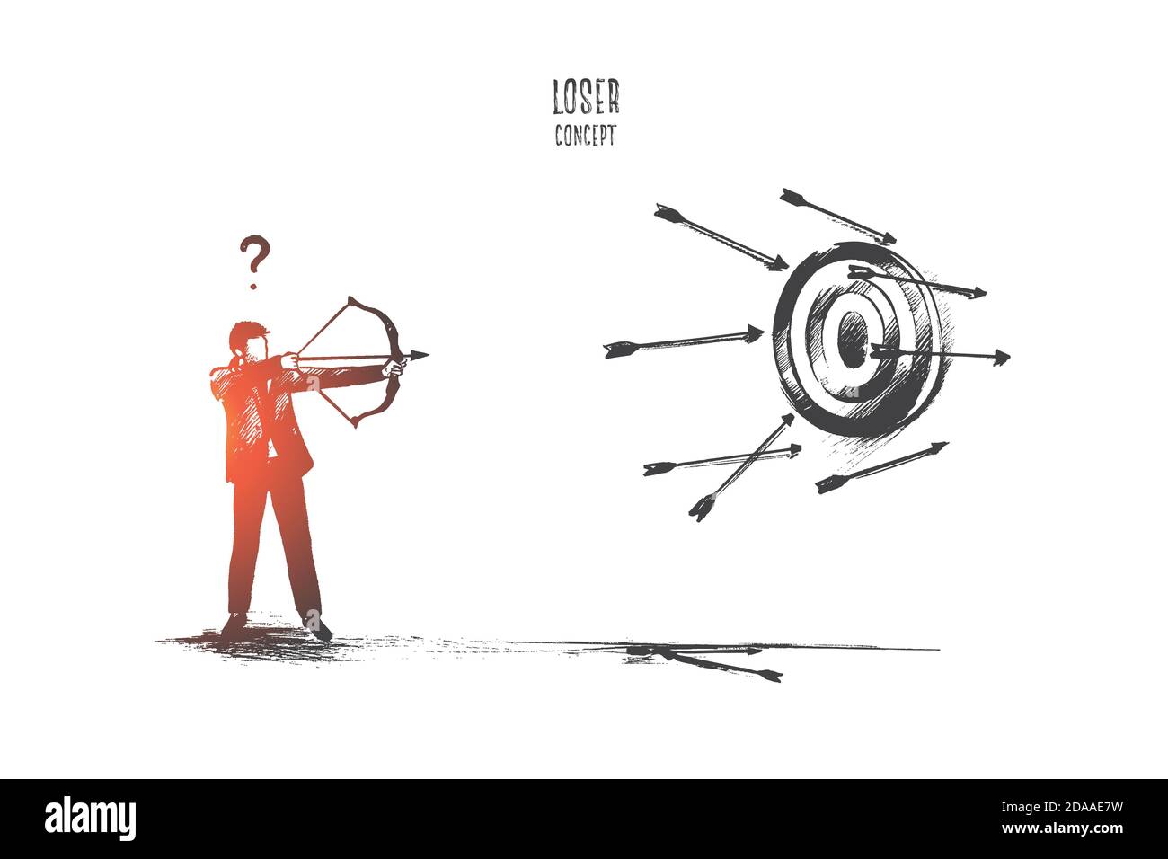 Loser concept. Hand drawn isolated vector Stock Vector Image & Art - Alamy