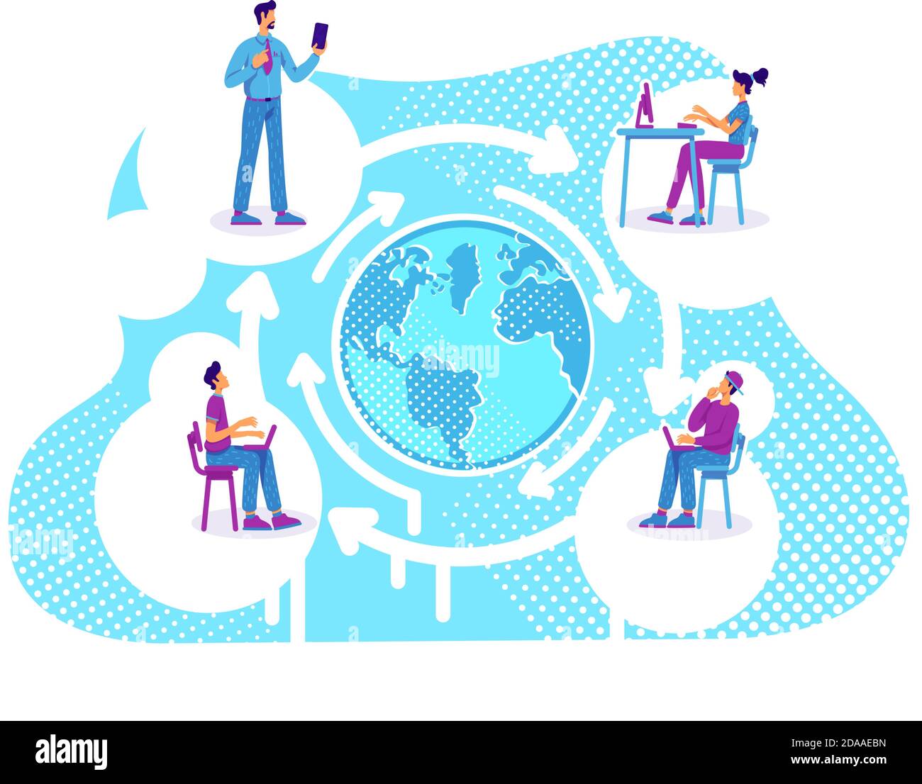 Distance education flat concept vector illustration Stock Vector Image ...