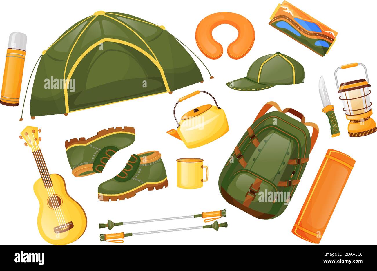 Camping hiking simple set Stock Vector Images - Alamy