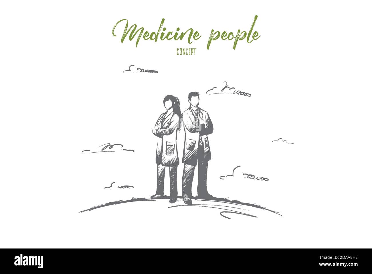 Medicine people concept. Hand drawn isolated vector Stock Vector Image ...