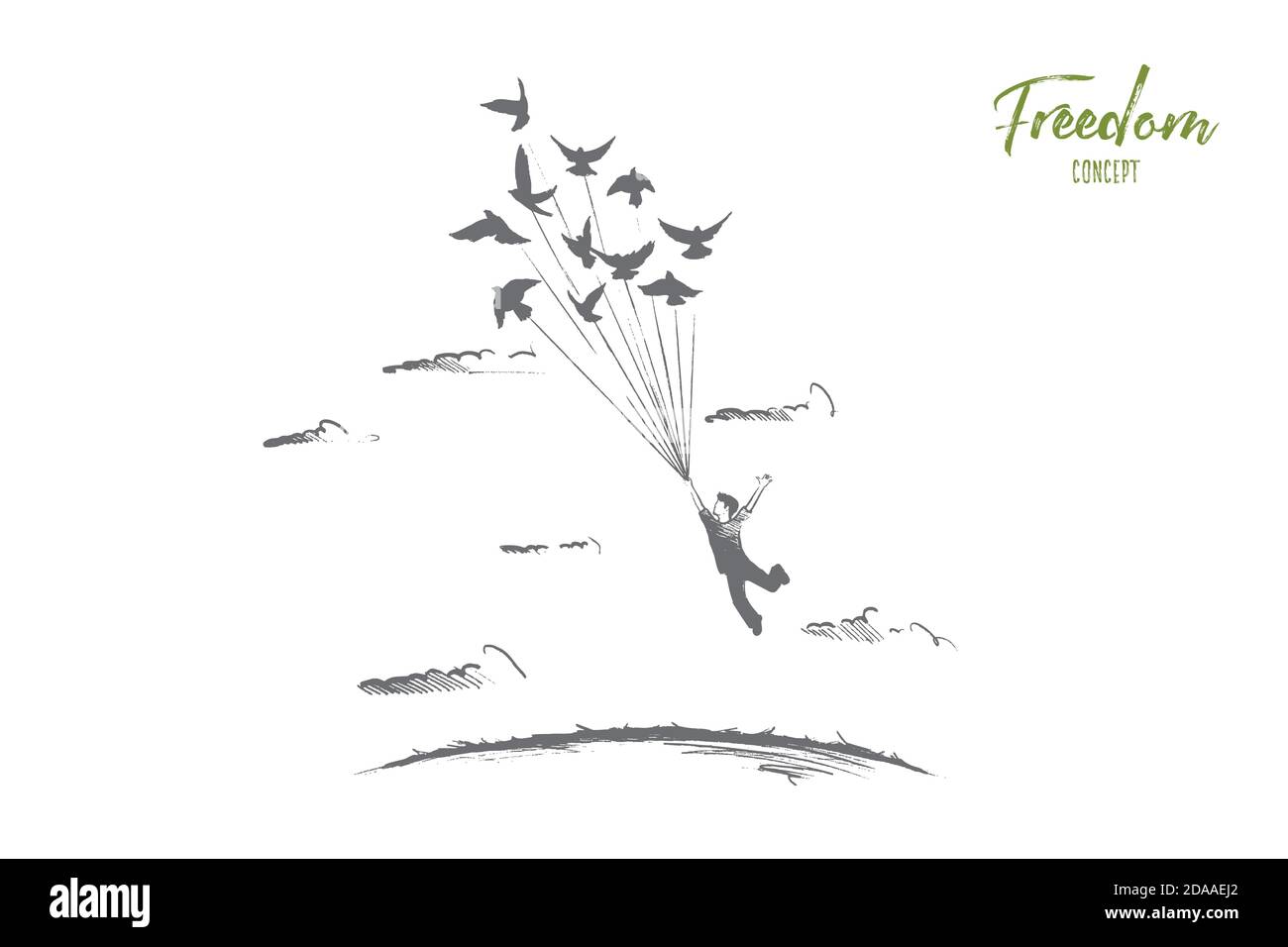 Freedom concept. Hand drawn isolated vector Stock Vector Image & Art ...