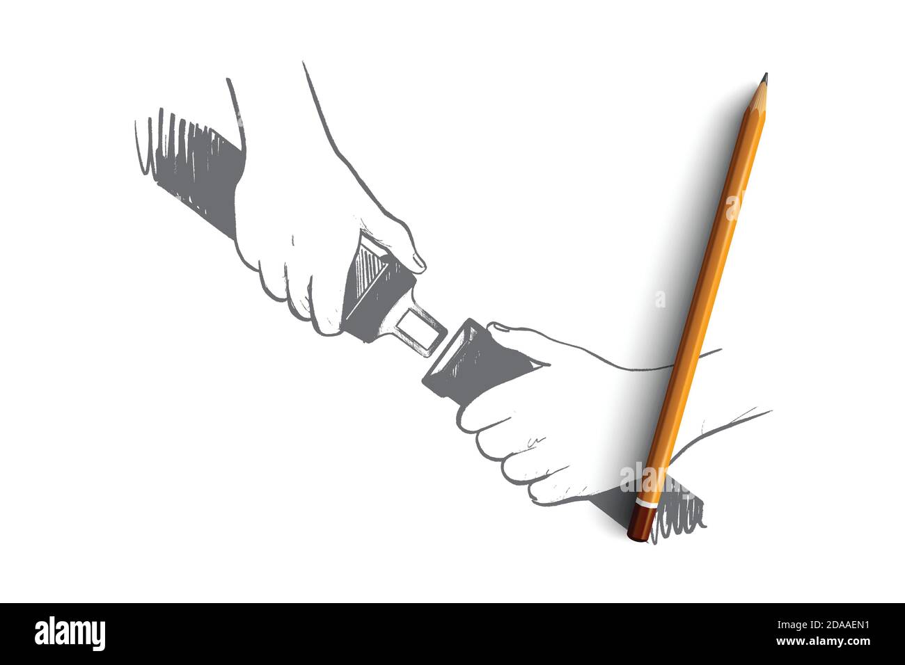 Fasten seat belt concept. Hand drawn isolated vector Stock Vector Image ...