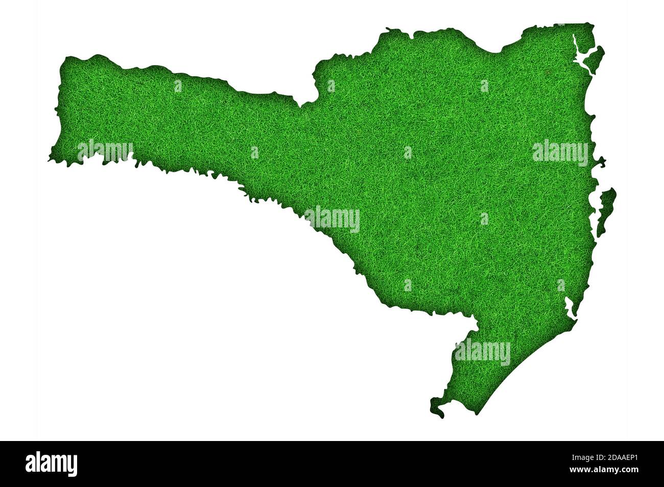 Map of Santa Catarina on green felt Stock Photo - Alamy