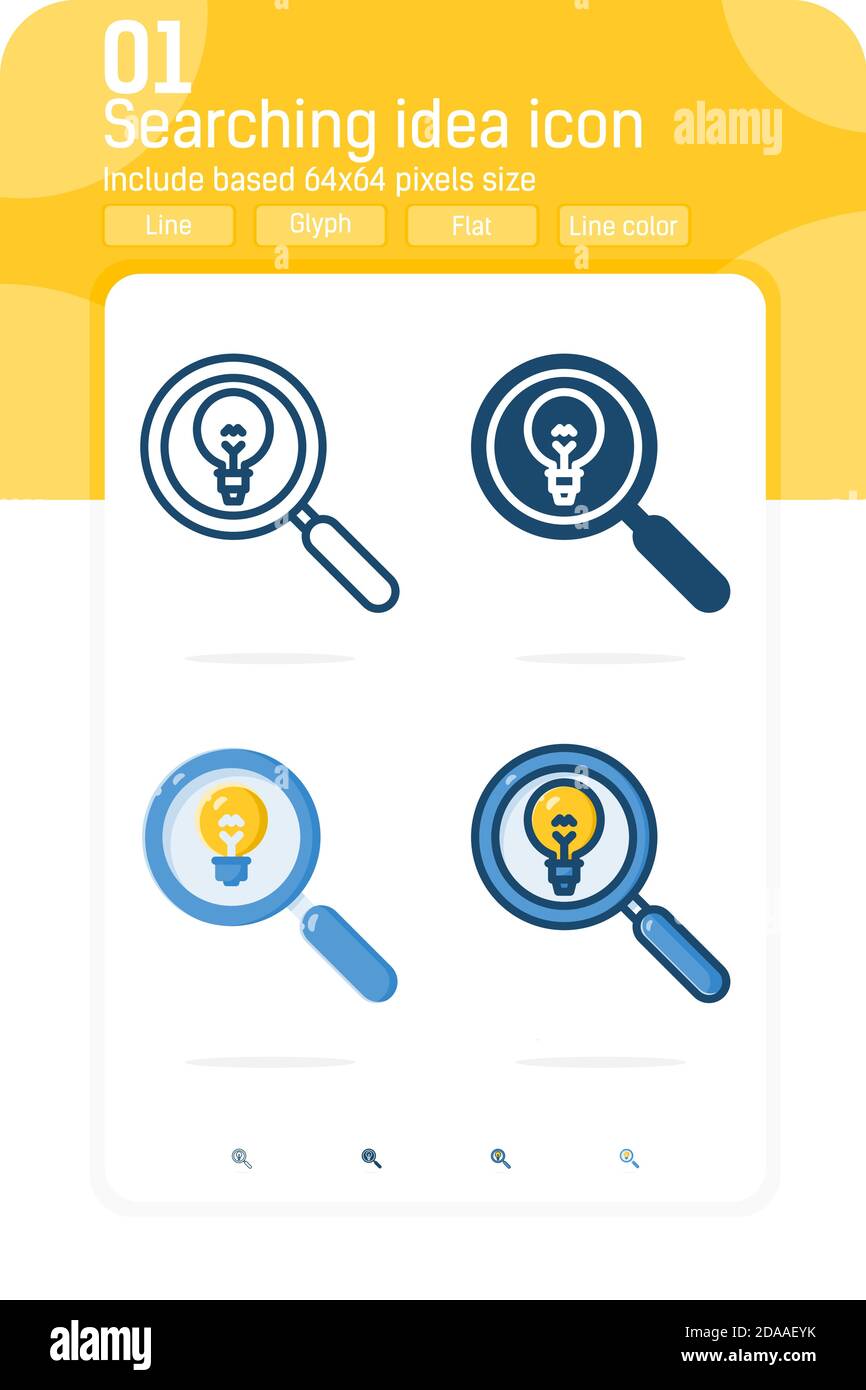 Searching idea business premium icon with multiple style isolated on ...