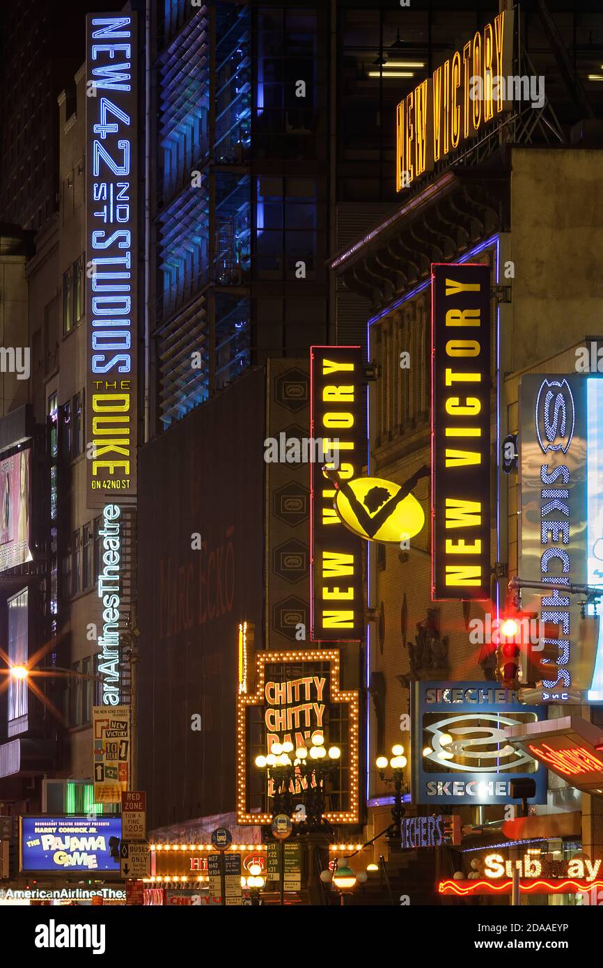 Signs of Times Square Stock Photo - Alamy