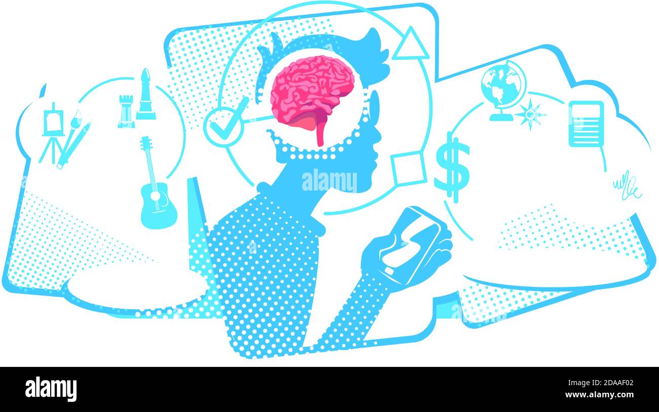 Human multitasking flat concept vector illustration Stock Vector Image ...