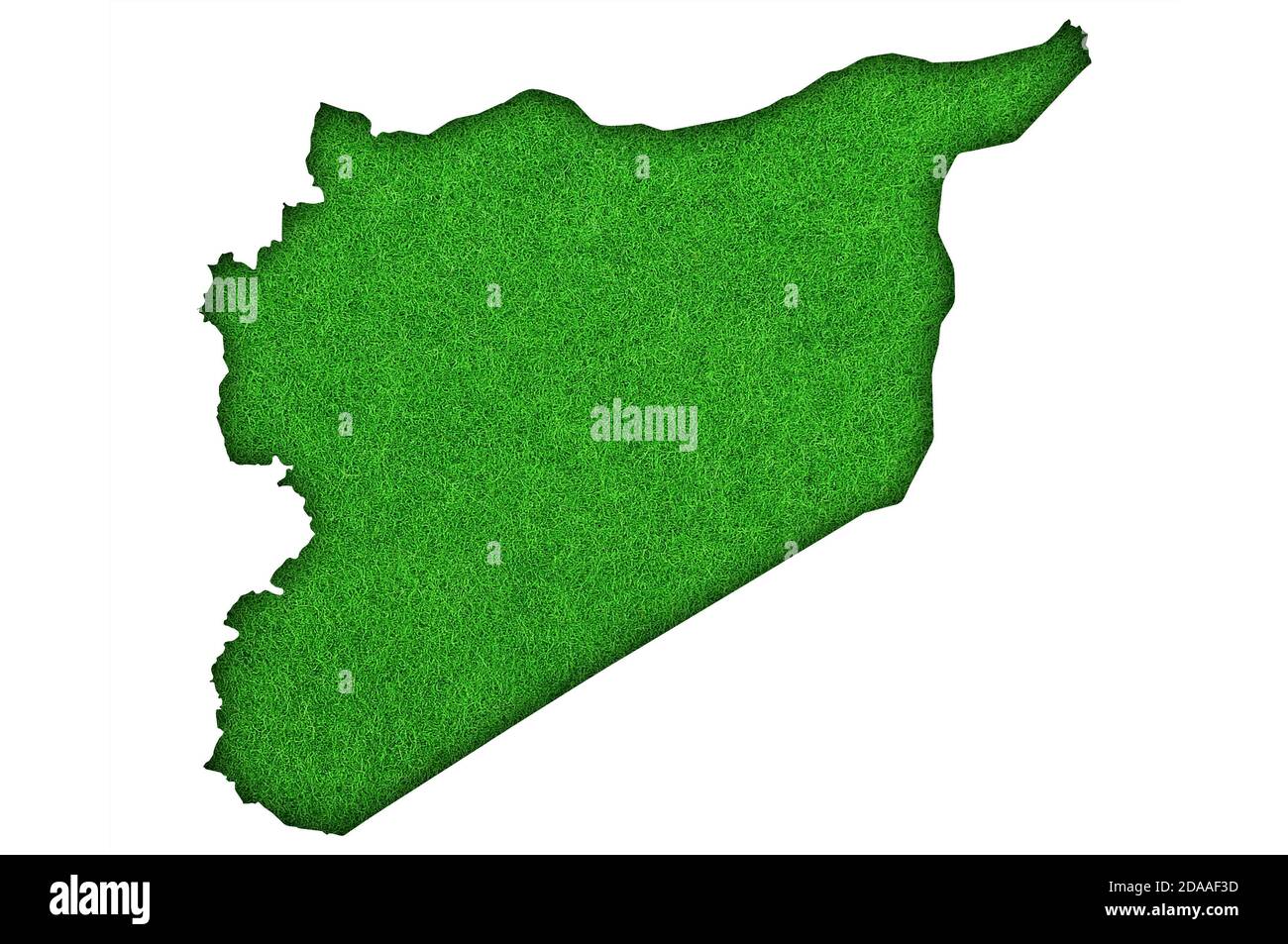 Map of Syria on green felt Stock Photo - Alamy