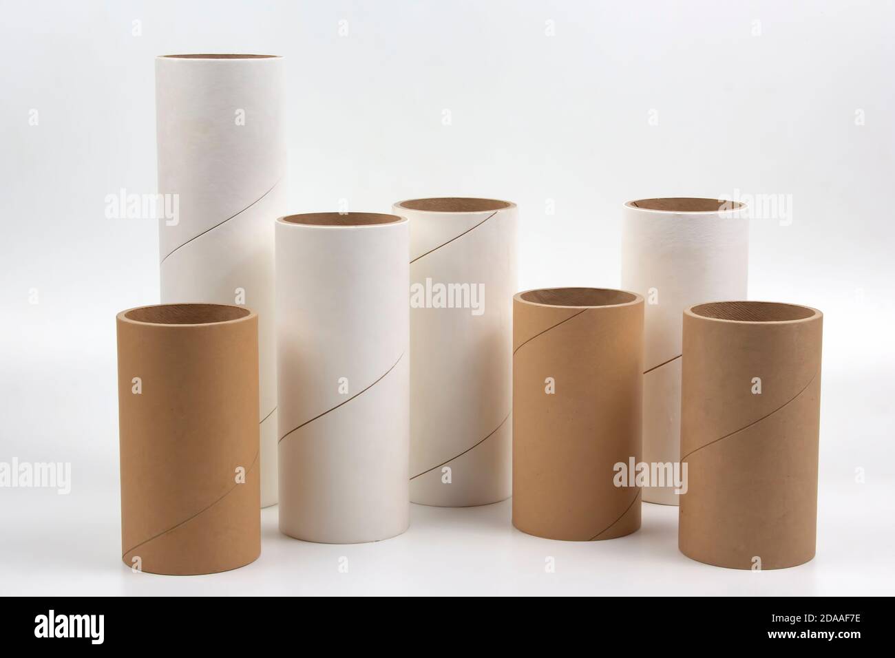 cardboard and paper tubes and pipes on a white background Stock Photo ...