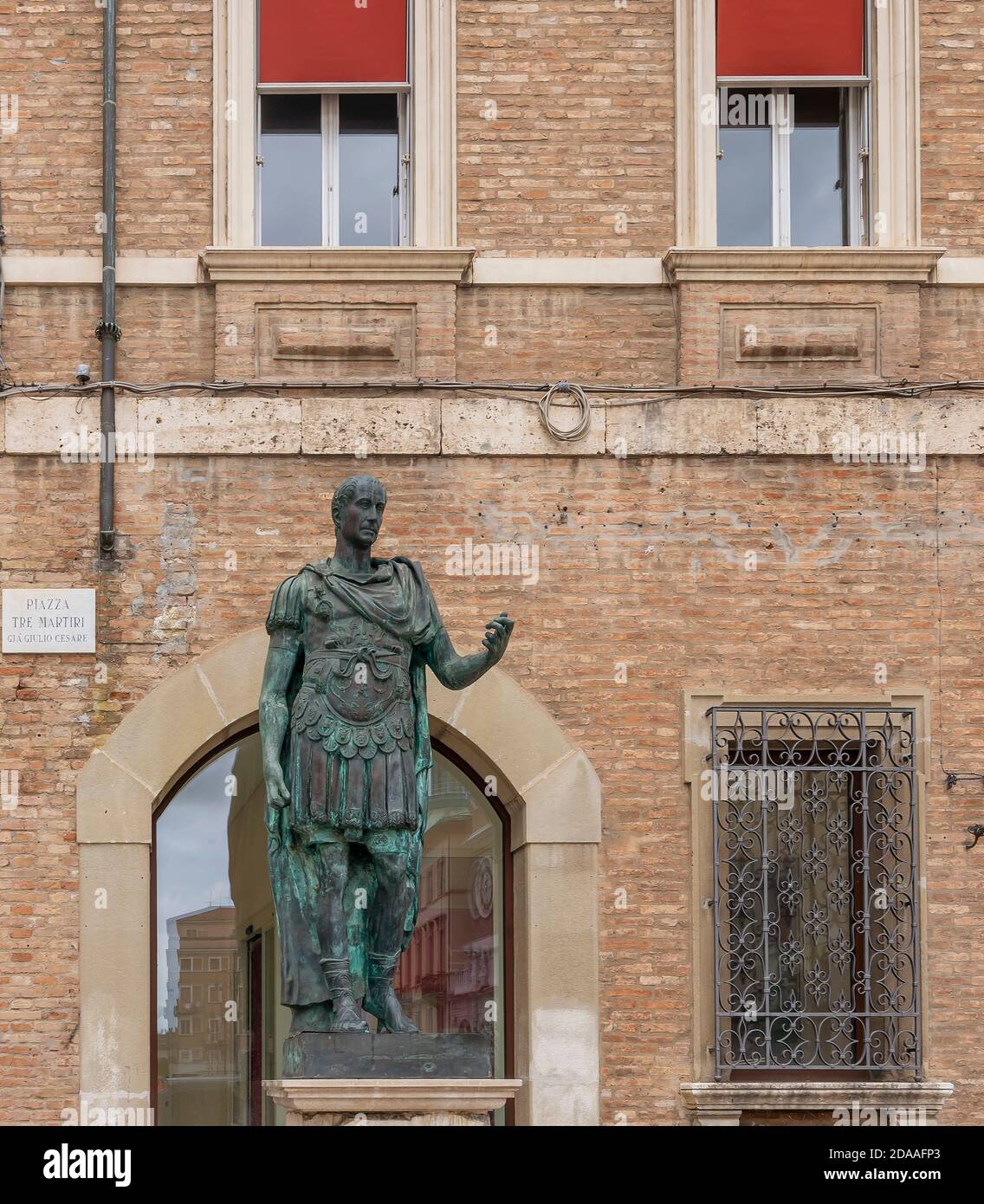 The statue of Julius Caesar in the Piazza Tre Martiri square in the ...