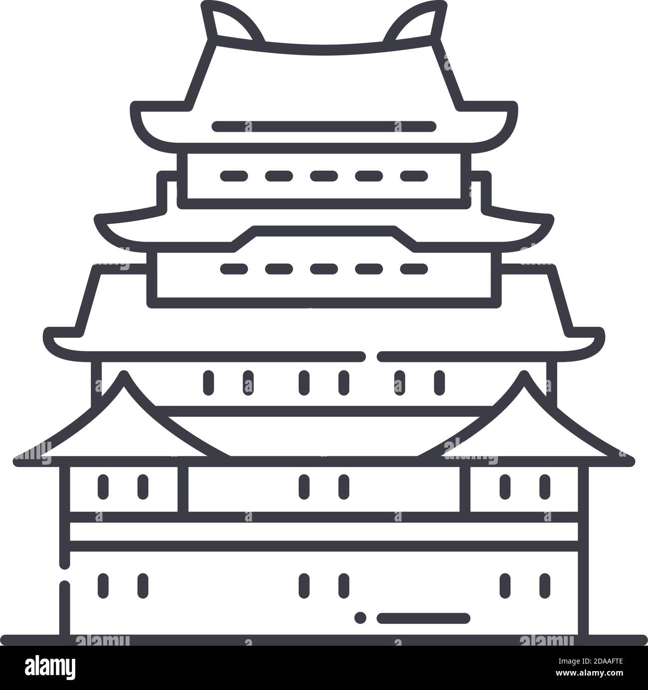 Asian palace icon, linear isolated illustration, thin line vector, web ...