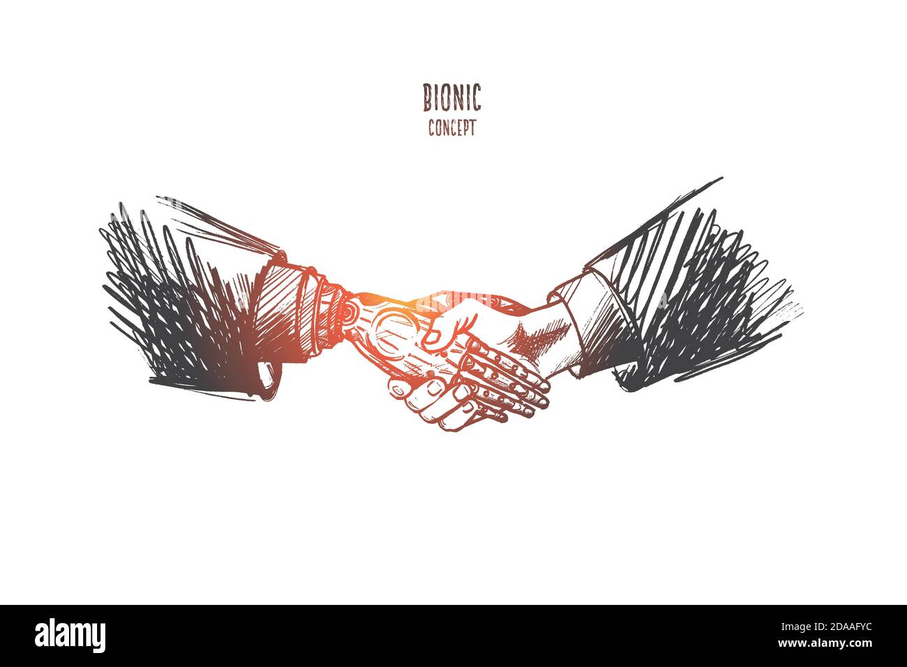 Bionic concept. Hand drawn isolated vector Stock Vector Image & Art - Alamy