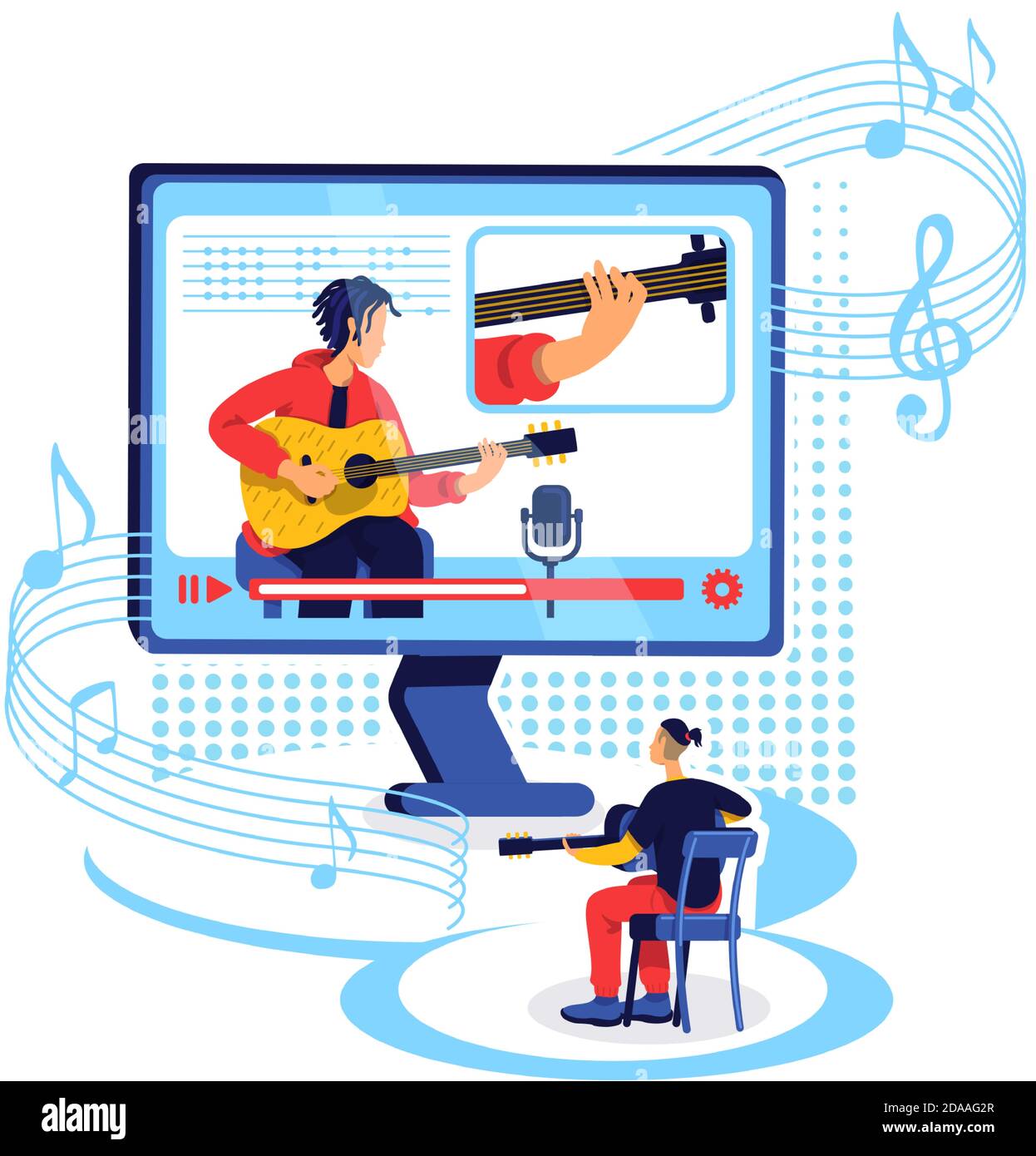 Online guitar learning Stock Vector Images - Alamy