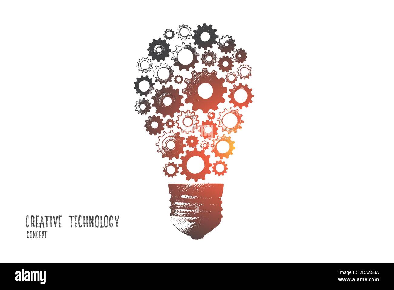 Creative technology concept. Hand drawn isolated vector Stock Vector ...
