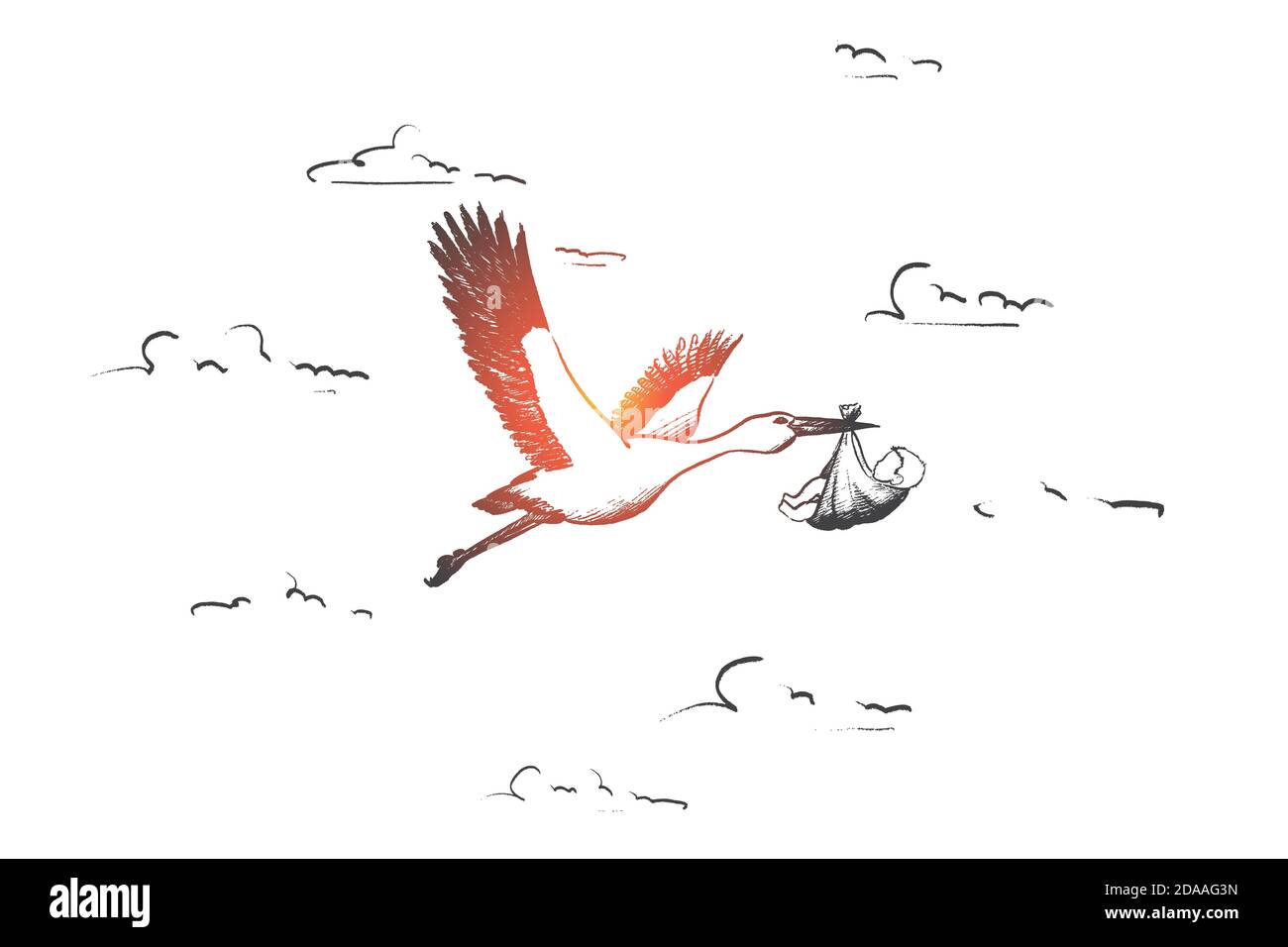 Pregnancy concept. Hand drawn isolated vector Stock Vector Image & Art ...