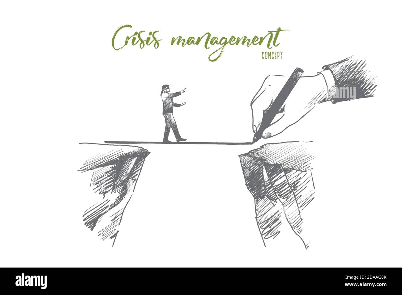 Crisis management concept. Hand drawn isolated vector Stock Vector ...