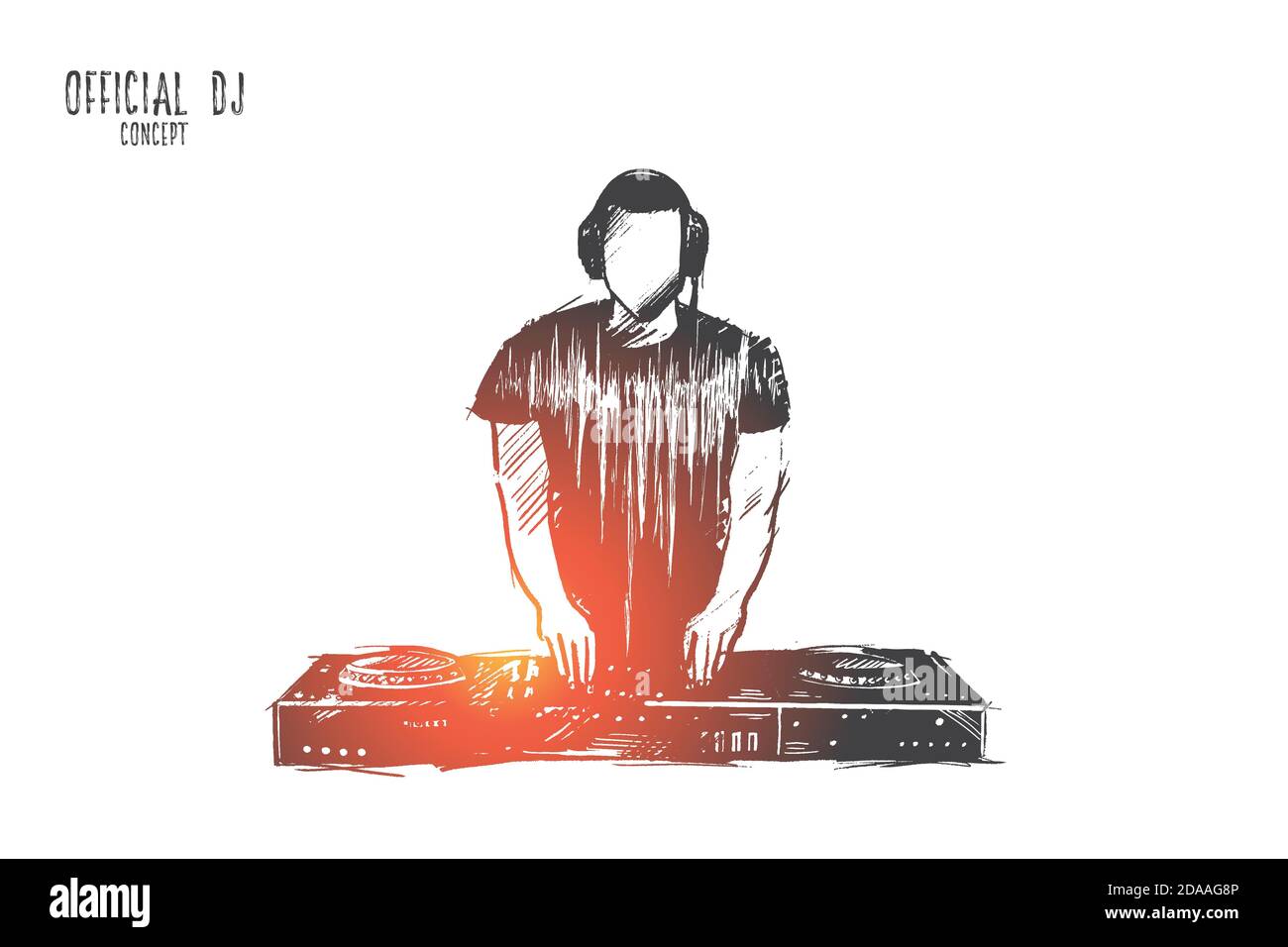 Official DJ concept. Hand drawn isolated vector Stock Vector Image ...
