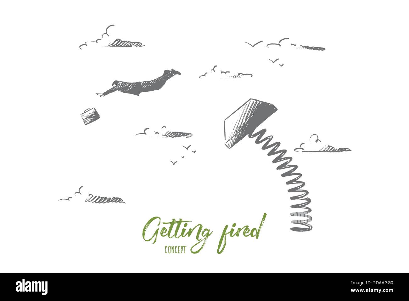Getting fired concept. Hand drawn isolated vector Stock Vector Image ...