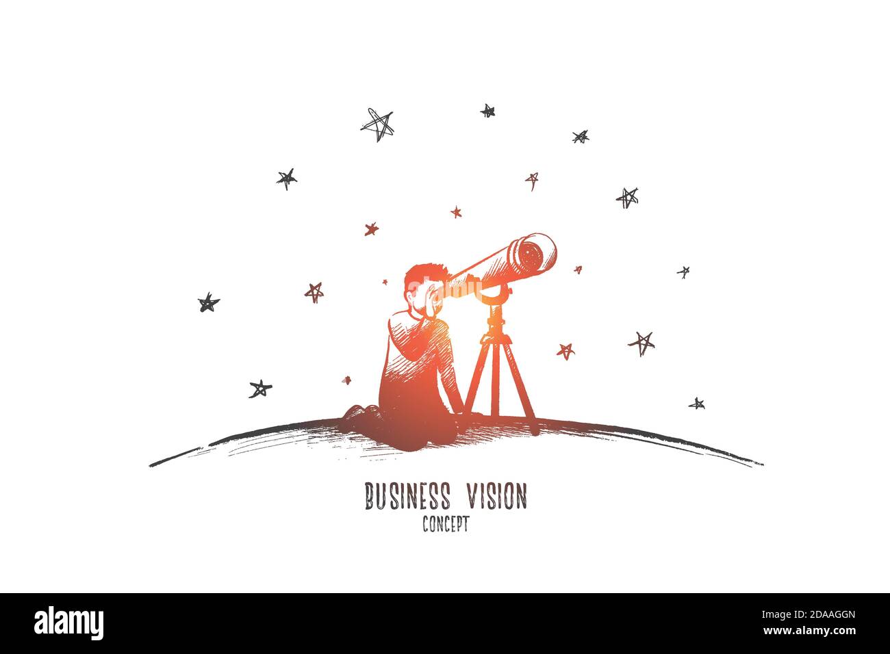 Business vision concept. Hand drawn isolated vector Stock Vector Image ...