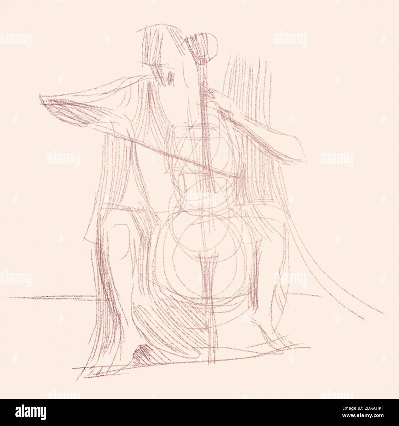 Cello Pencil Drawing